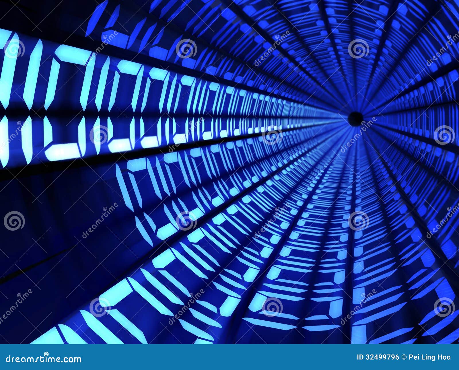 Binary Code Tunnel Technology Concept Stock Illustration - Illustration of blue, digi: 32499796