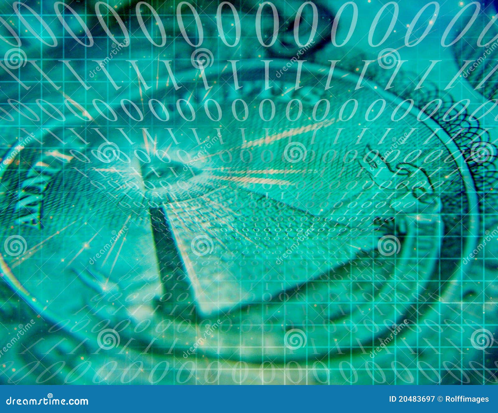 Binary Code and US Currency Abstract Stock Illustration - Illustration ...