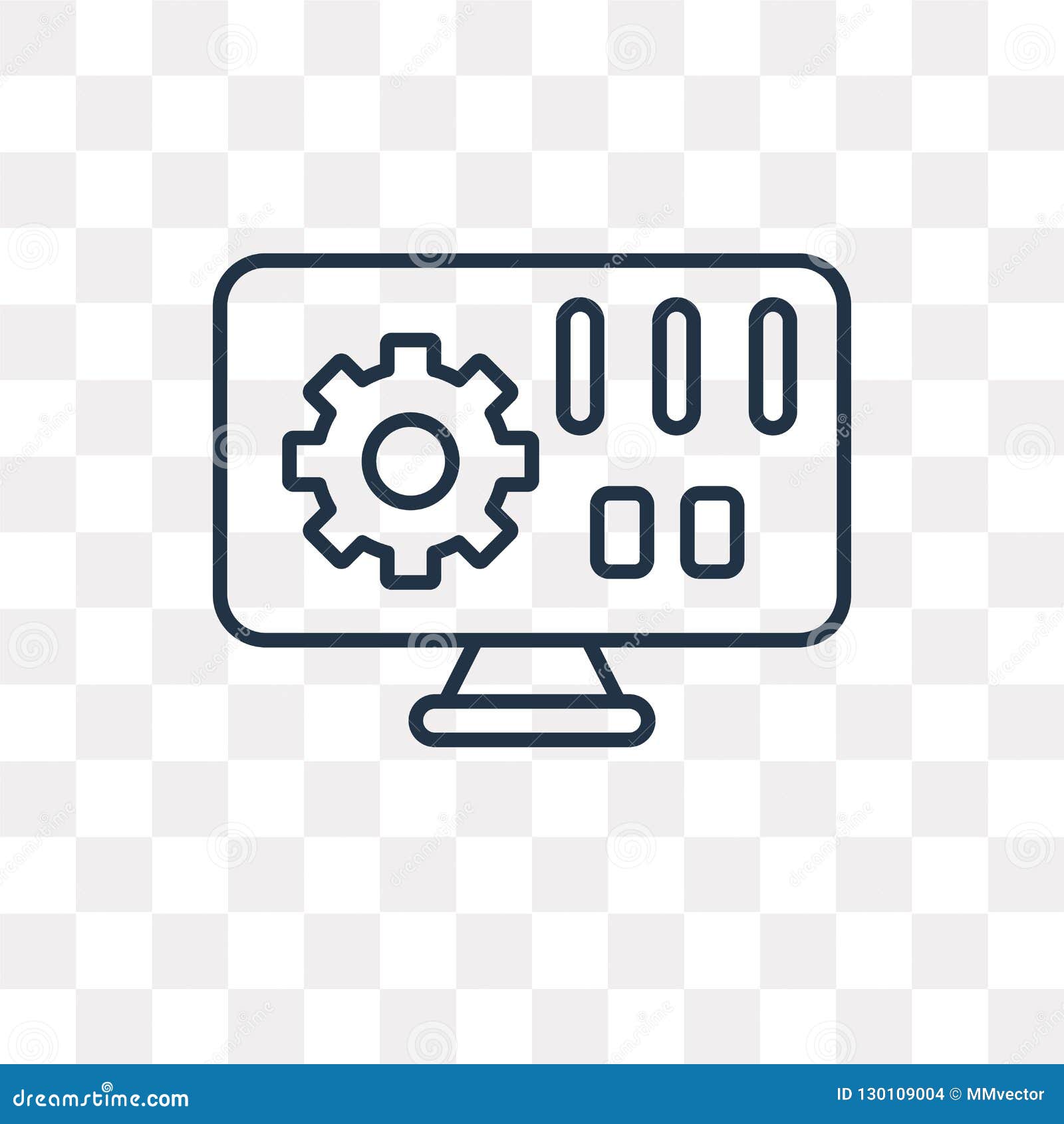 Binary Code Vector Icon Isolated on Transparent Background, Line Stock ...