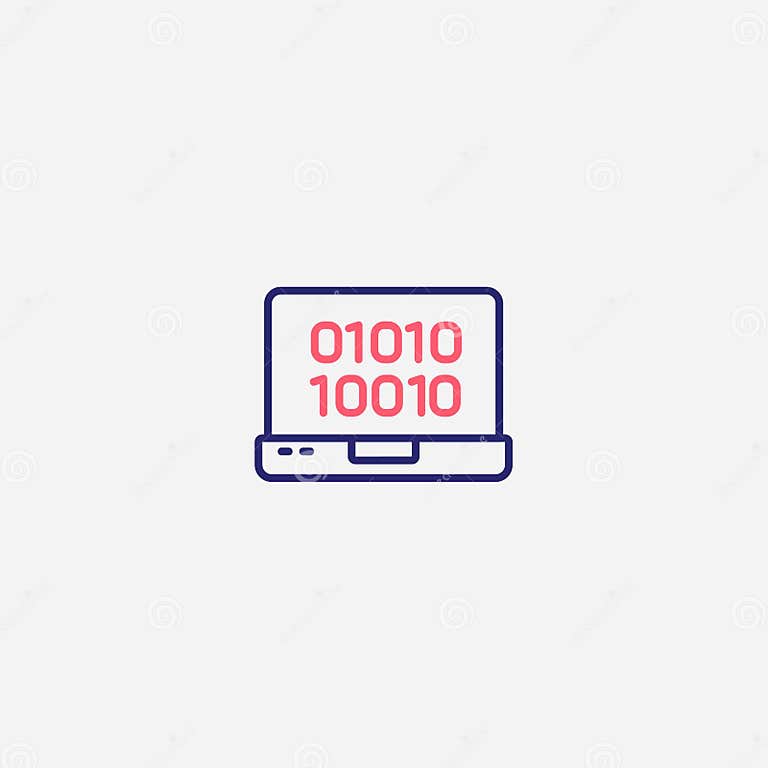 Binary Code Vector Icon Sign Symbol Stock Vector - Illustration of ...