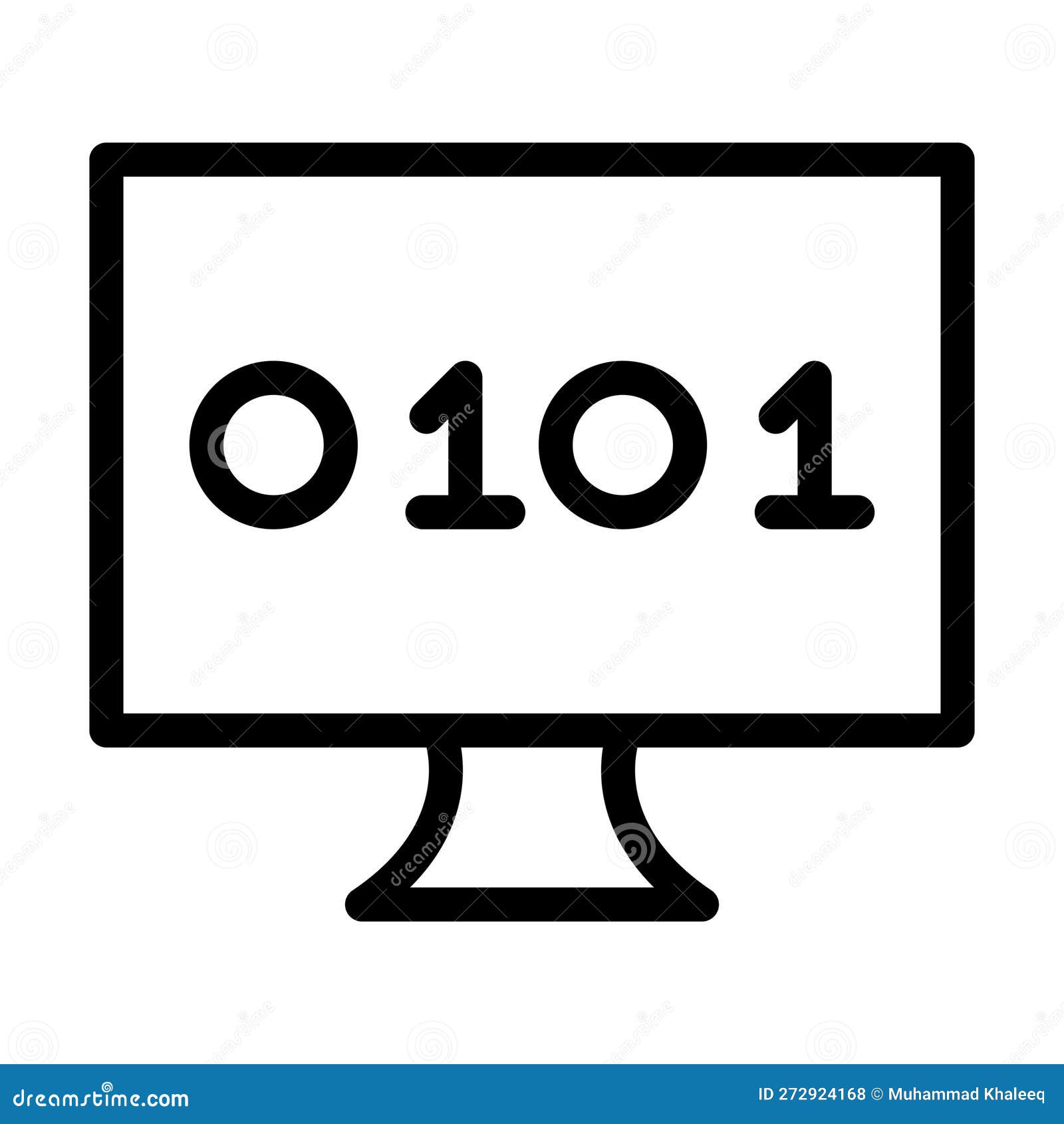 Binary Code Vector Thick Line Icon for Personal and Commercial Use ...