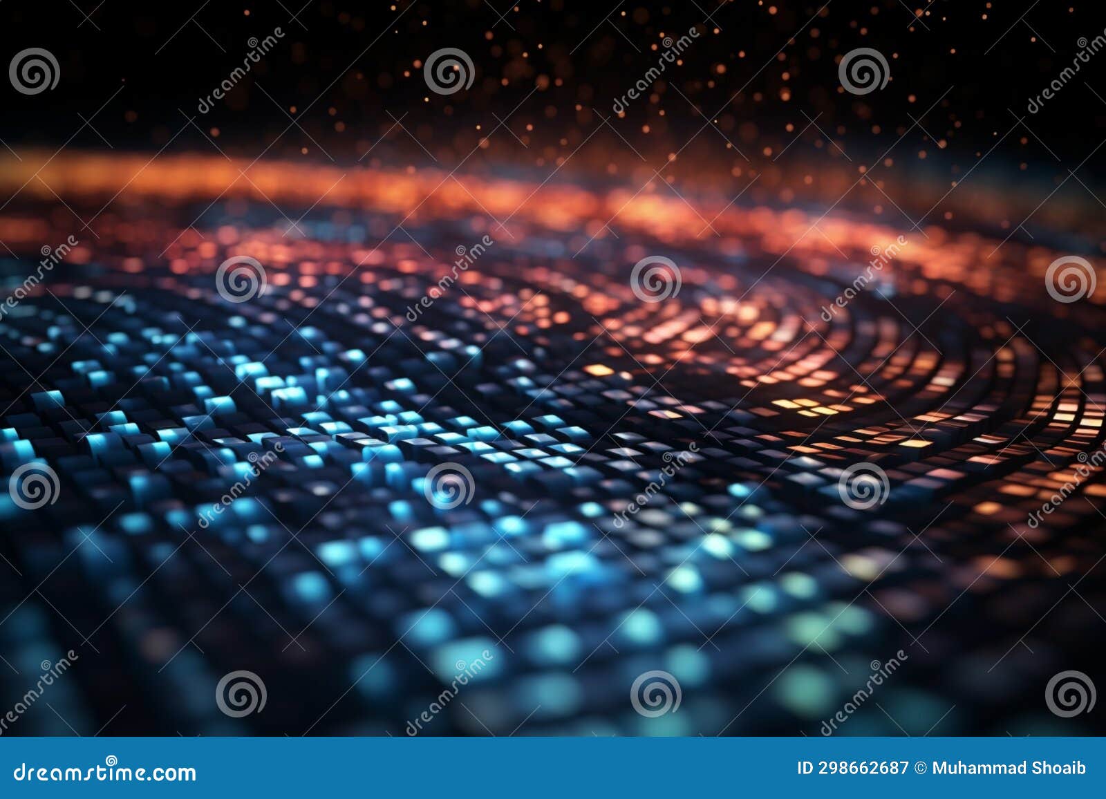 Binary Code Waves Depict Data Flow Digital Security in Internet Technology Stock Illustration ...
