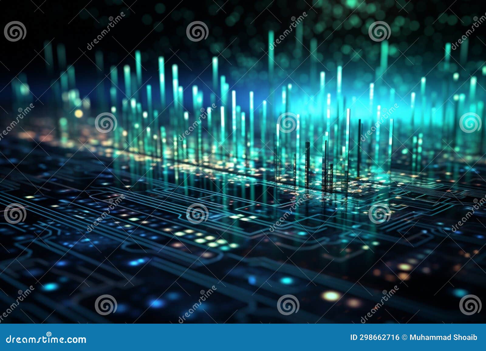 Binary Code Waves Depict Data Flow Digital Security in Internet ...