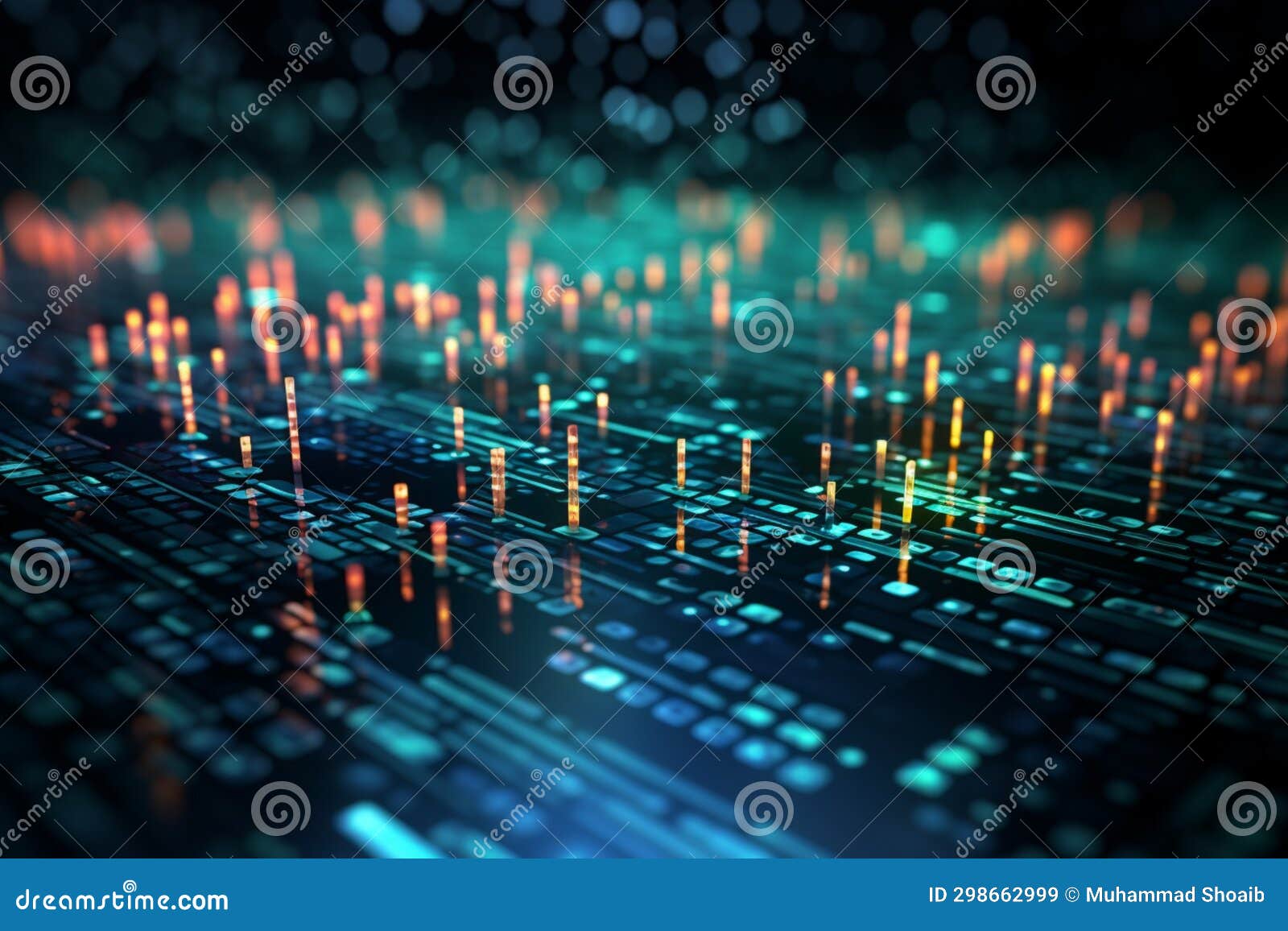 Binary Code Waves Depict Data Flow Digital Security in Internet ...