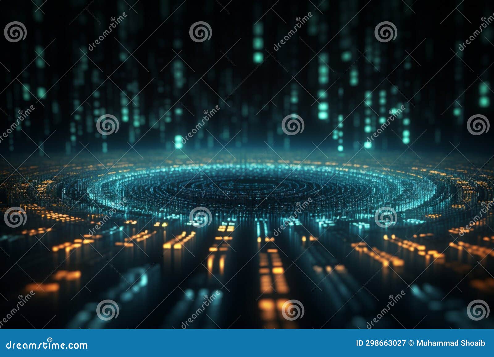 Binary Code Waves Depict Data Flow Digital Security in Internet ...