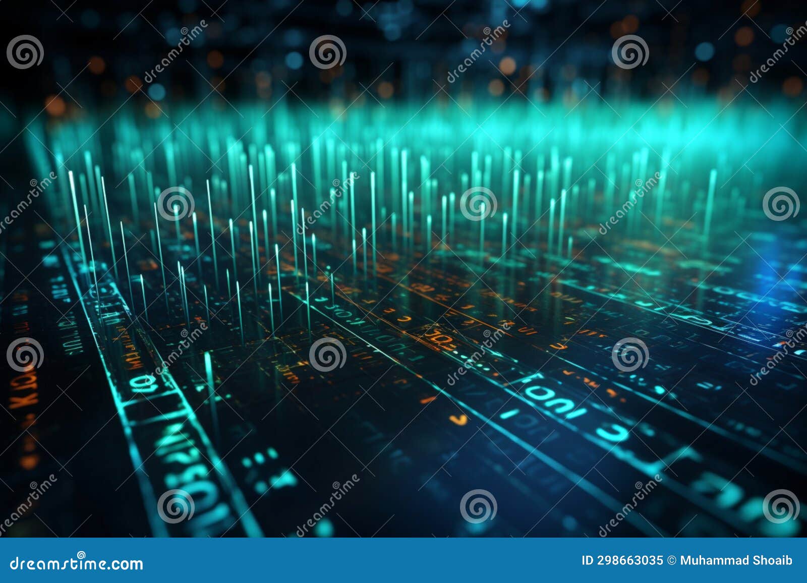 Binary Code Waves Depict Data Flow Digital Security in Internet ...