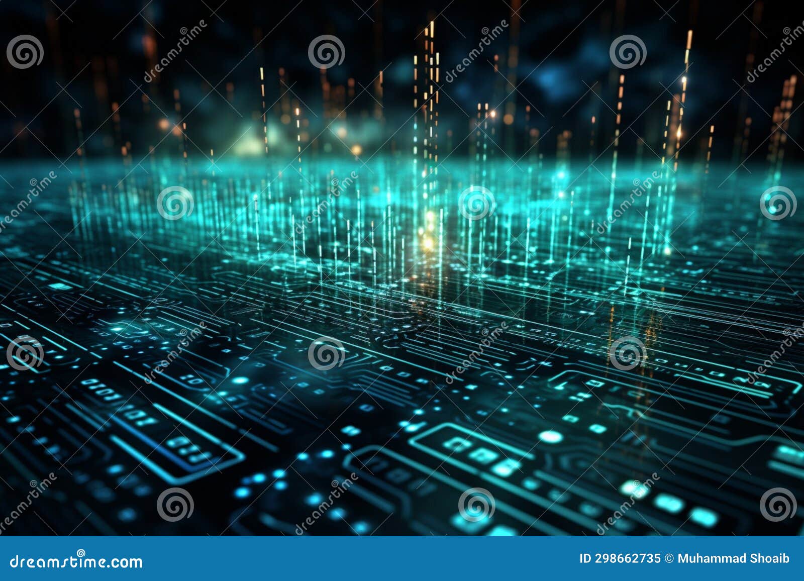 Binary Code Waves Depict Data Flow Digital Security in Internet ...