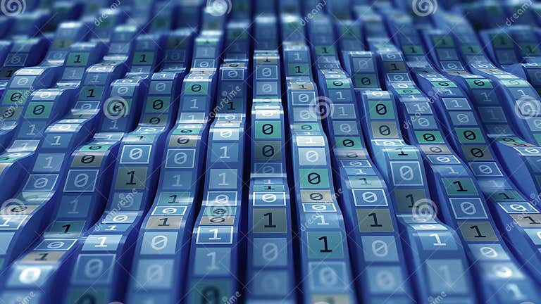 Binary Code Waves, Wavy Lines Digital Global Data Flow Concept Stock ...