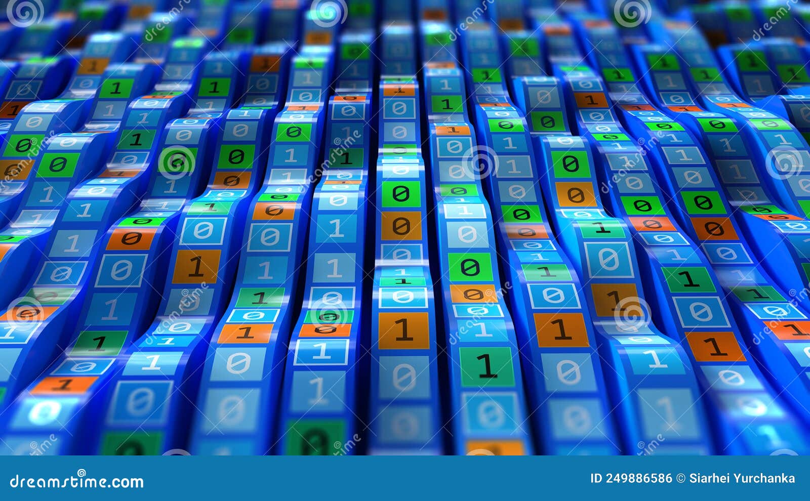 Binary Code Waves, Wavy Lines Digital Global Data Flow Concept Stock ...