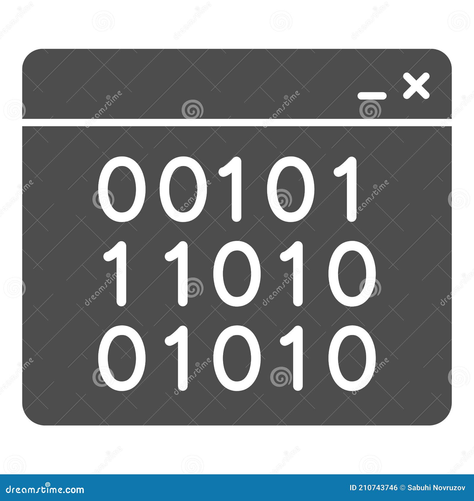 Binary Code On Web Page Solid Icon Web Security Concept Binary Code On Screen Sign On White