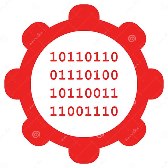 Binary code and wheel stock vector. Illustration of gear - 254685789