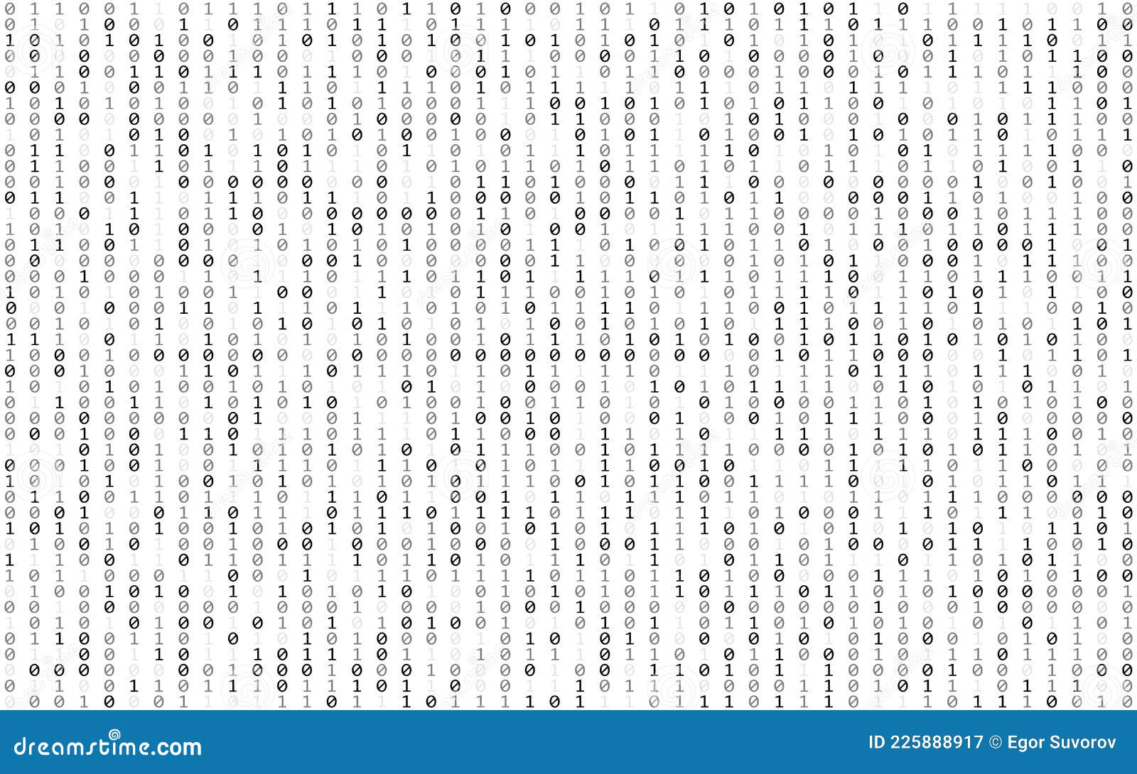 Binary Code White Matrix Background With Falling Numbers Abstract Falling Digits Data Stream