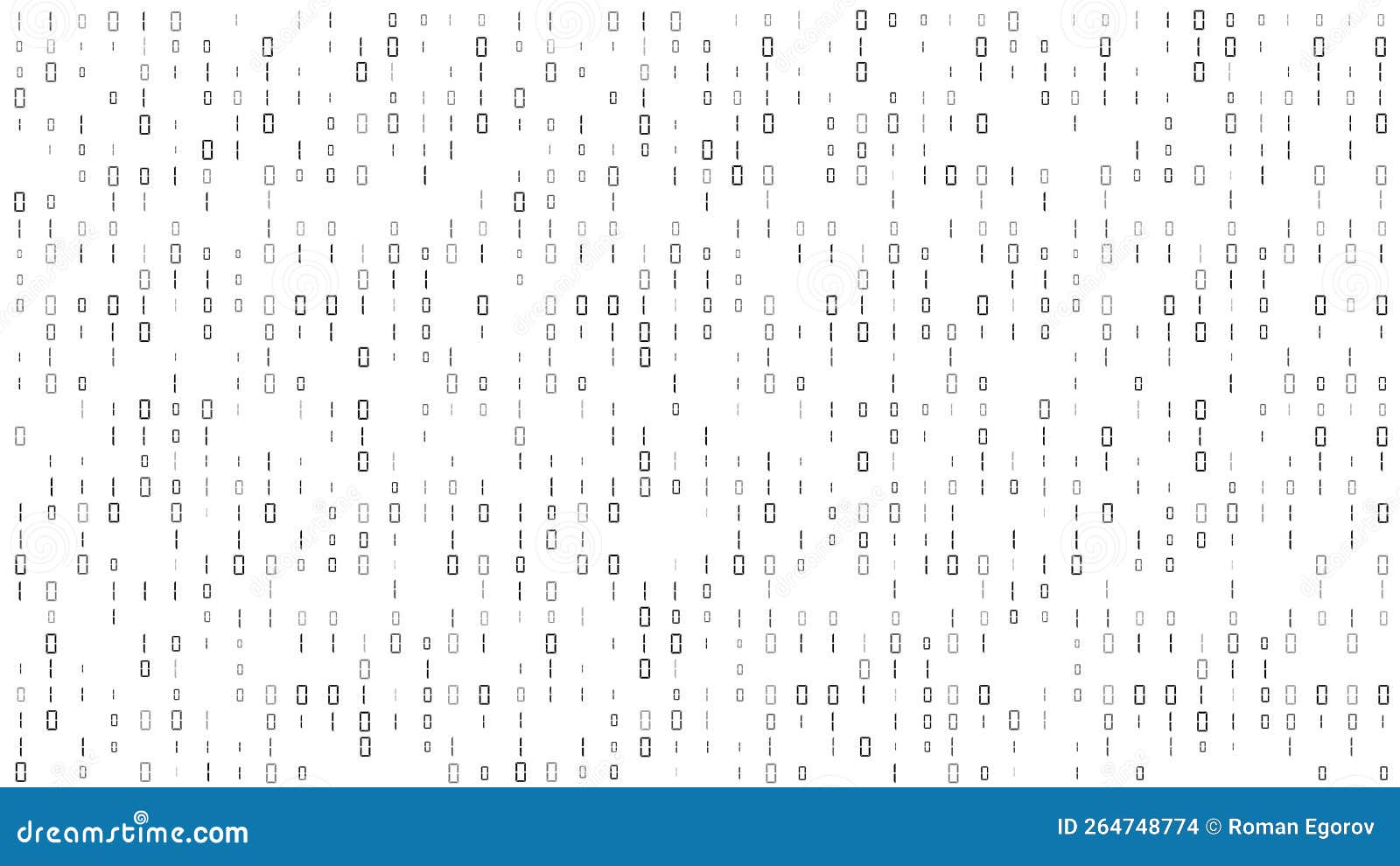 Binary Code. White Number Pattern. Computer Data. Zero and One Symbols. Digital Matrix Backdrop ...