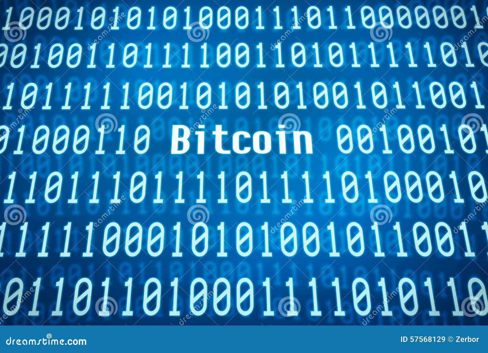 Binary Code with the Word Bitcoin Stock Illustration - Illustration of ...