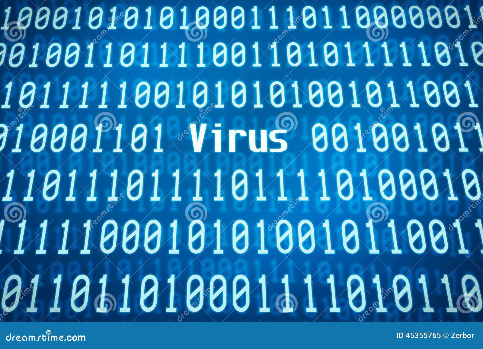Binary Code with the Word Virus Stock Illustration - Illustration of ...