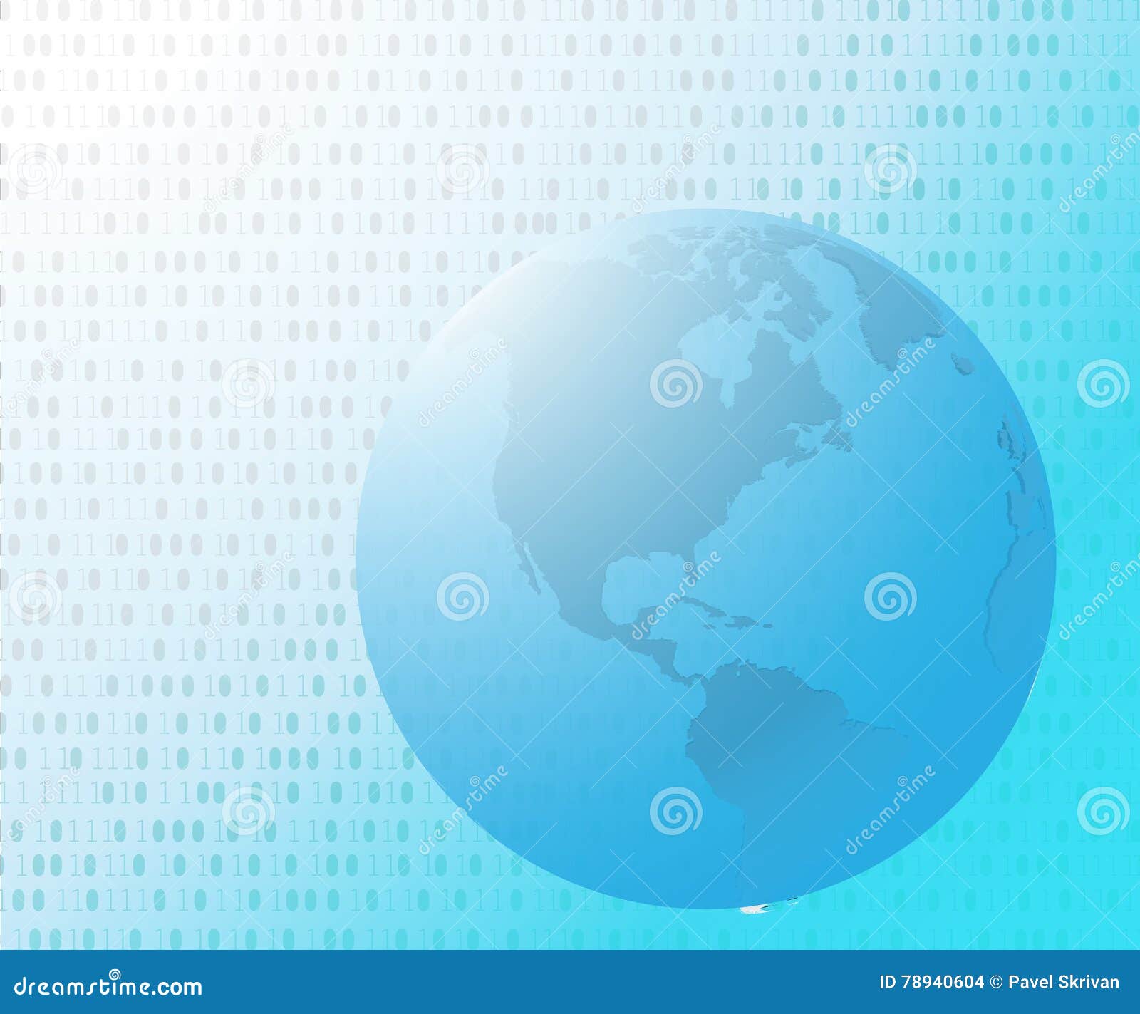 Binary Code On World Map Vector Illustration | CartoonDealer.com #78940604