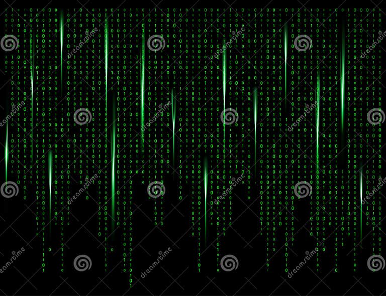 Binary Code Zero One Matrix Green Background Beautiful Banner Wa Stock ...