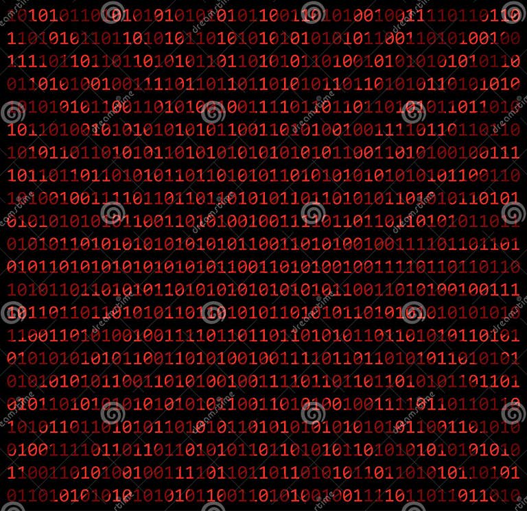 Binary Code Zero One Matrix Red Background Beautiful Banner Wall Stock ...