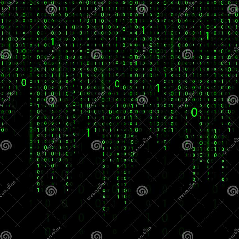 Binary Code Zero One Matrix White Background. Banner, Pattern, Wallpaper. Vector Illustration ...