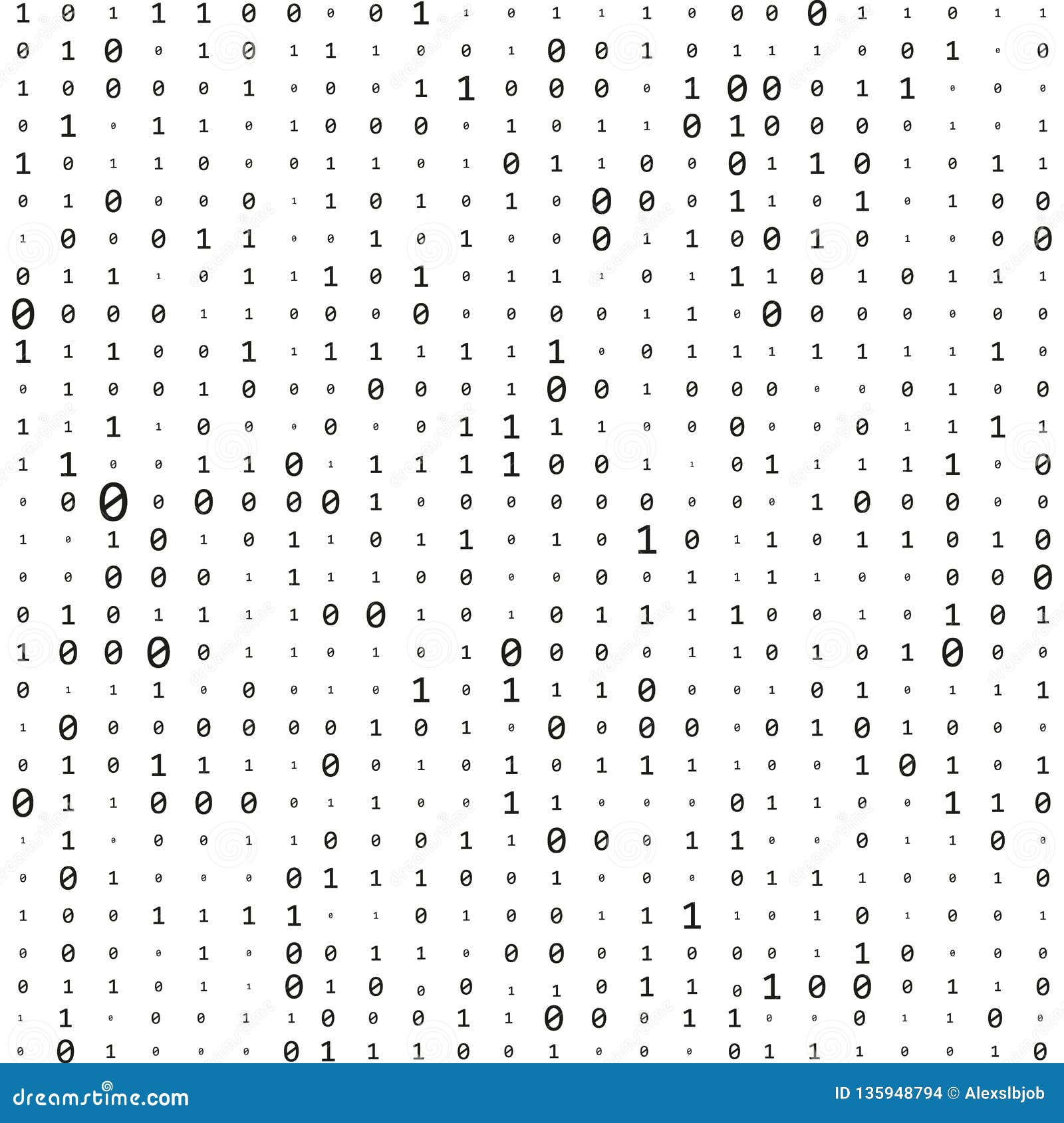 Binary Code Zero One Matrix White Background Banner Pattern Wallpaper Vector Illustration