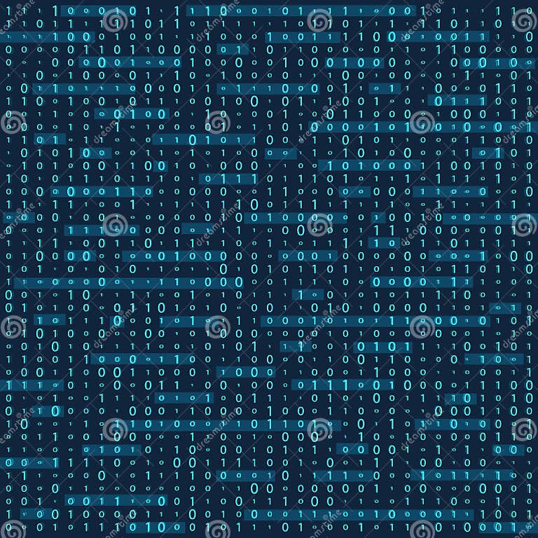 Binary Code Zero One Matrix White Background. Banner, Pattern ...