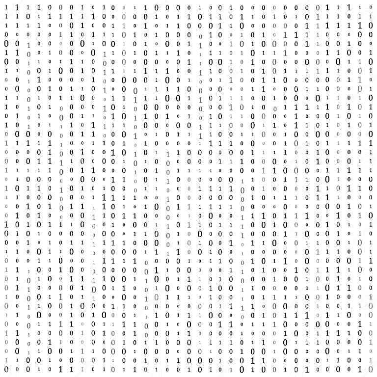 Binary Code Zero One Matrix White Background. Banner, Pattern ...