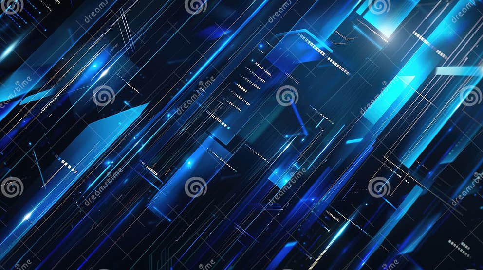 Binary Codes With Glowing Blue Digits Technology And Data Concept
