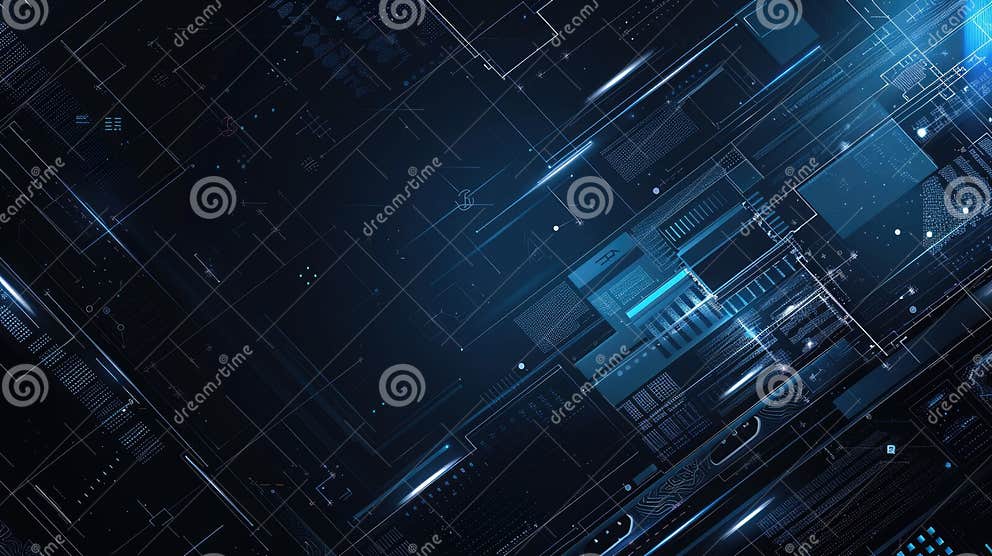 Binary Codes with Glowing Blue Digits. Technology and Data Concept ...