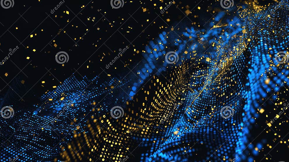 Binary Codes with Glowing Blue Digits. Technology and Data Concept ...