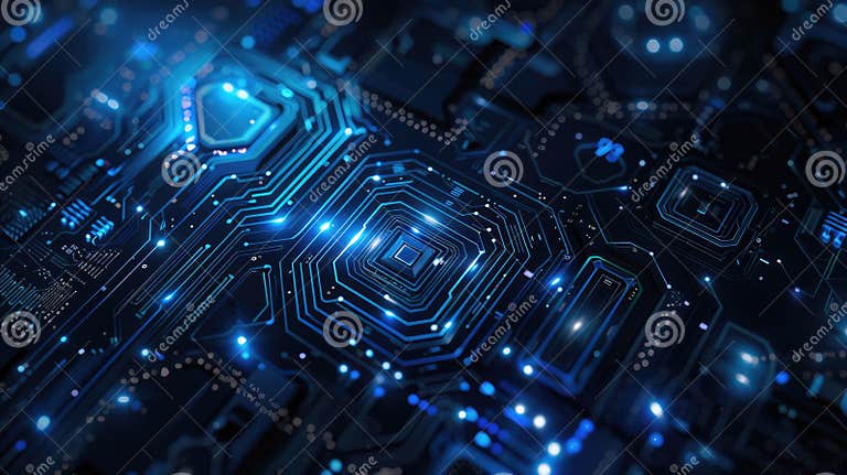 Binary Codes with Glowing Blue Digits. Technology and Data Concept ...