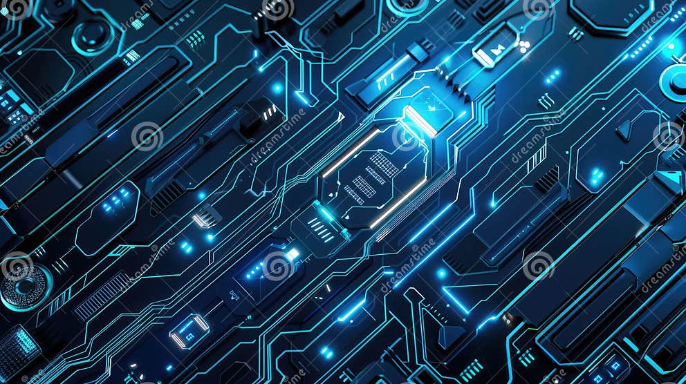 Binary Codes With Glowing Blue Digits Technology And Data Concept