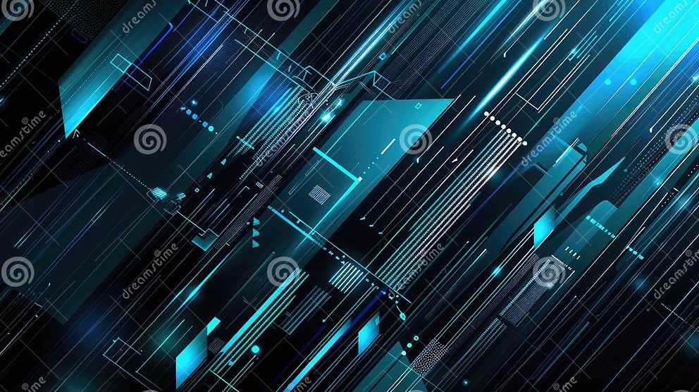 Binary Codes With Glowing Blue Digits Technology And Data Concept