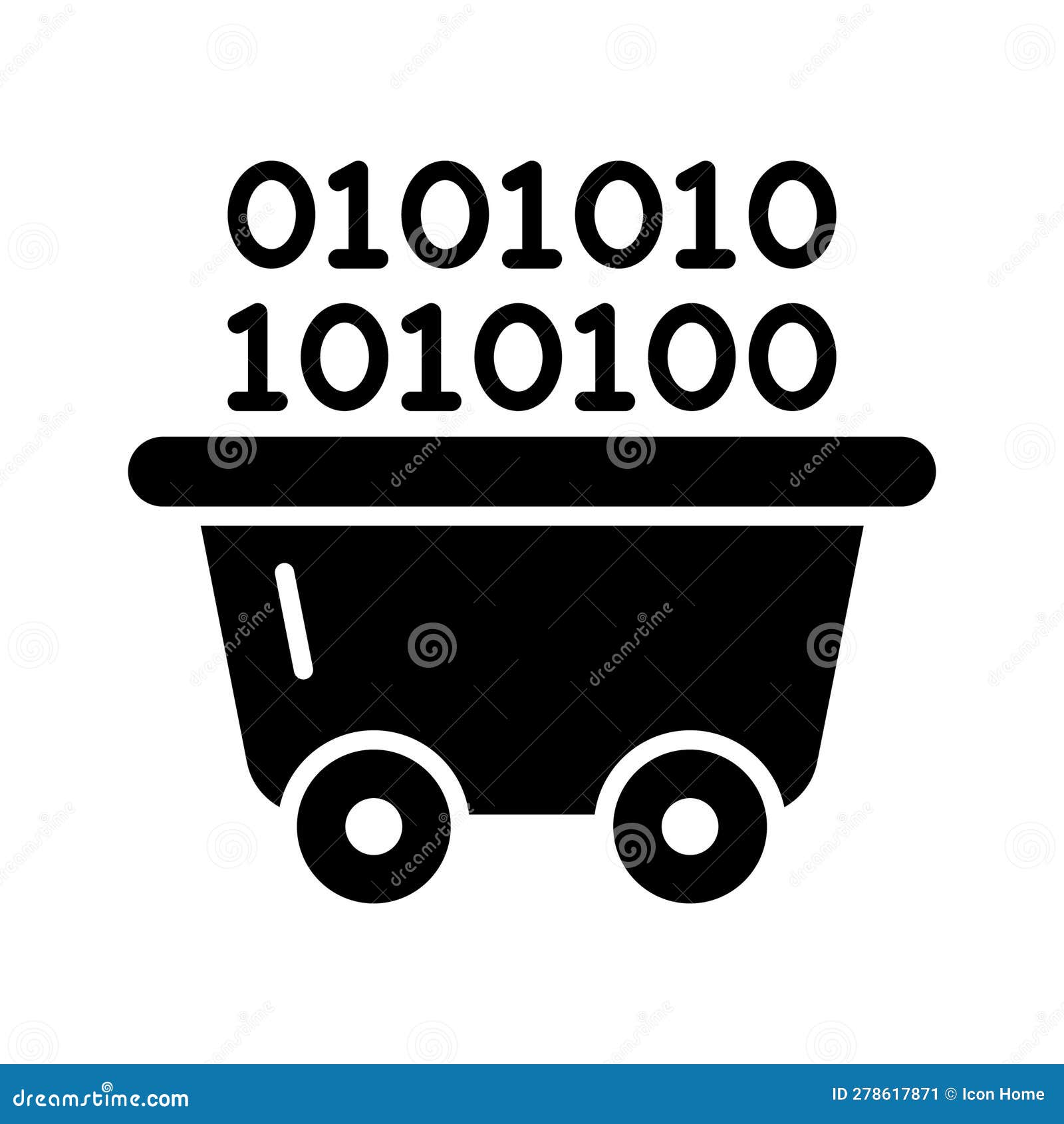 Binary Coding Inside a Wheelbarrow Denoting Concept Icon of Data Mining Stock Vector ...