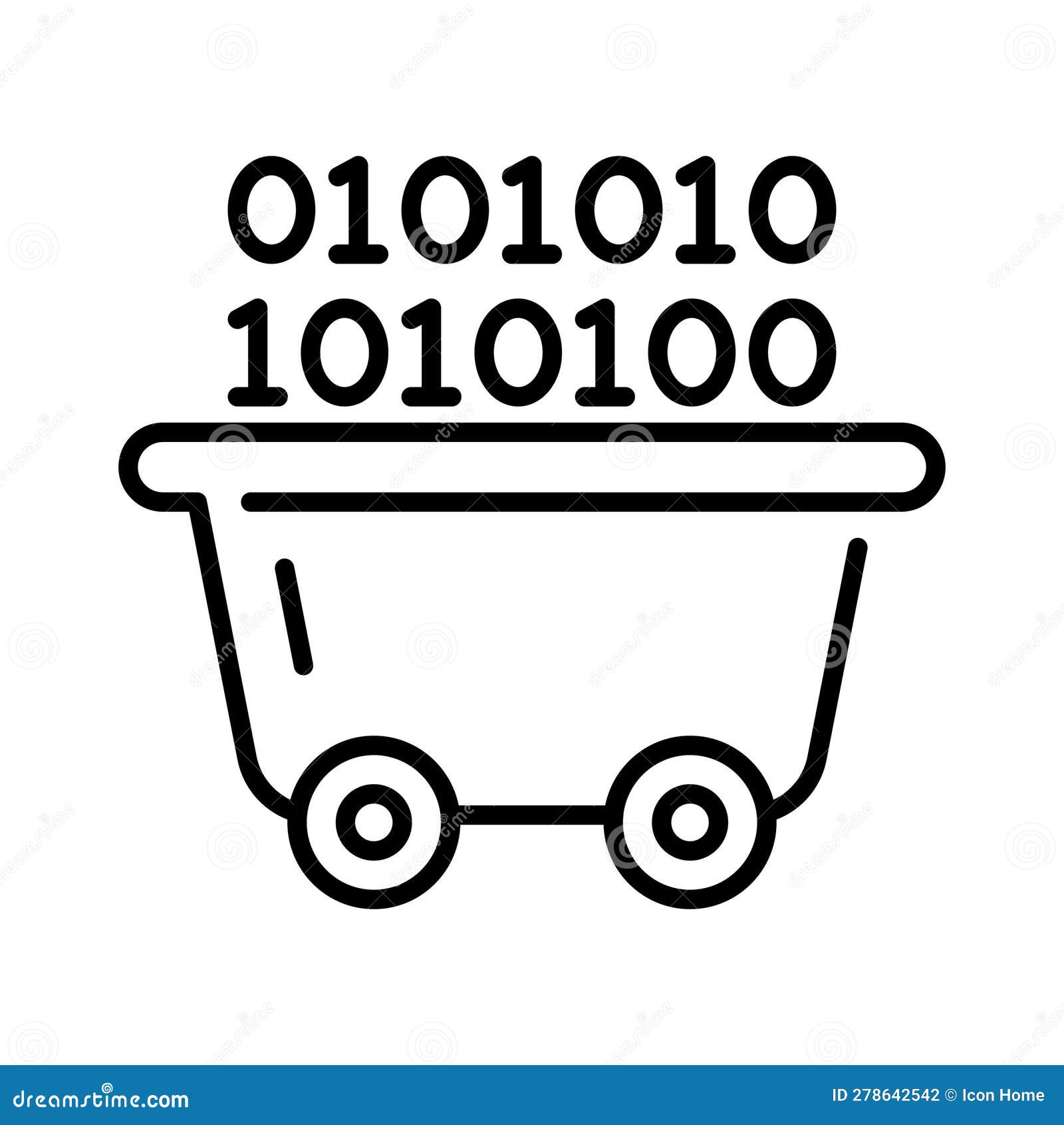 Binary Coding Inside a Wheelbarrow Denoting Concept Icon of Data Mining ...