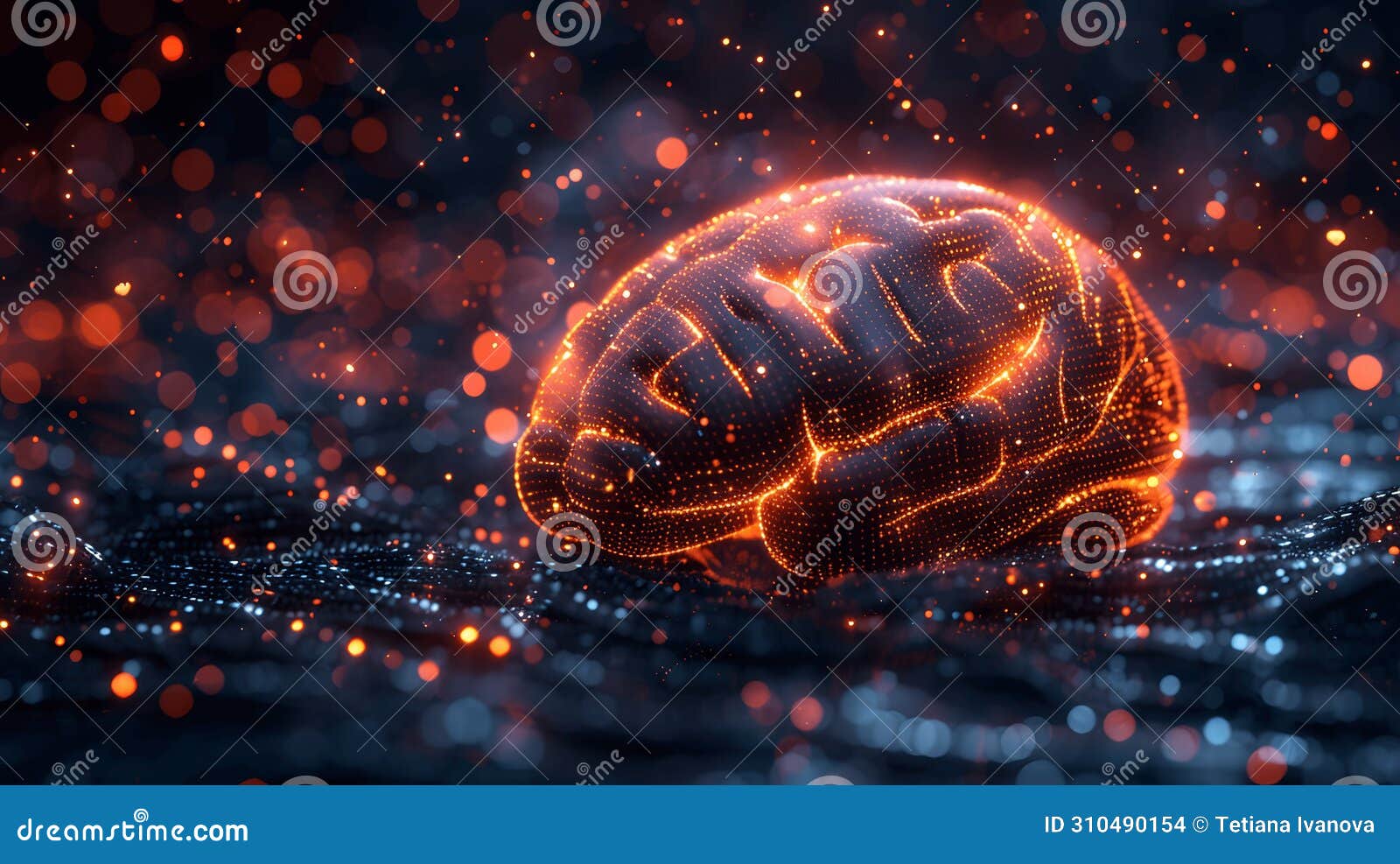 Binary Cognition Web, AI Neural Motif. Stock Illustration ...
