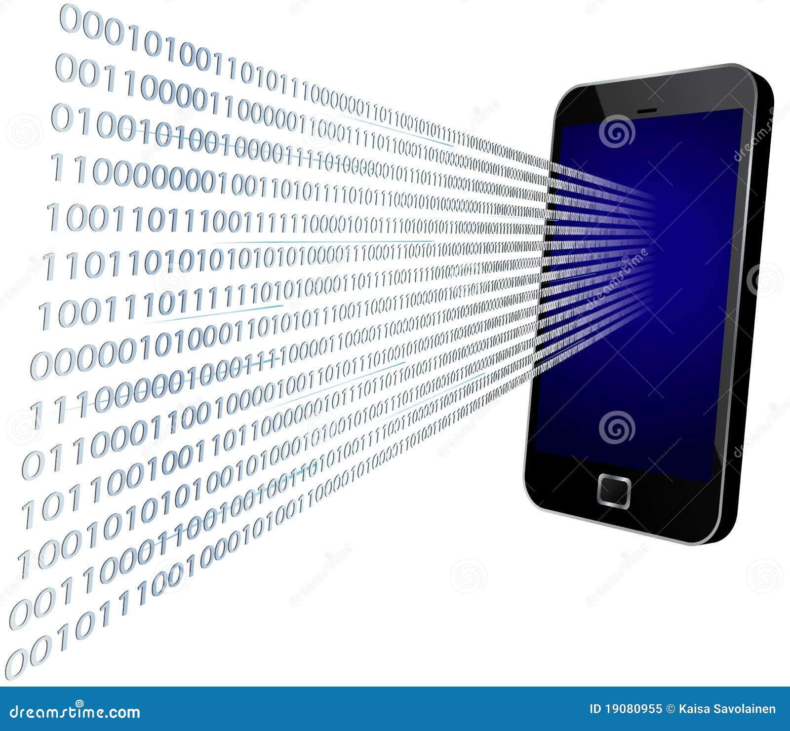 Binary Coming through Mobile Screen Stock Vector - Illustration of ...