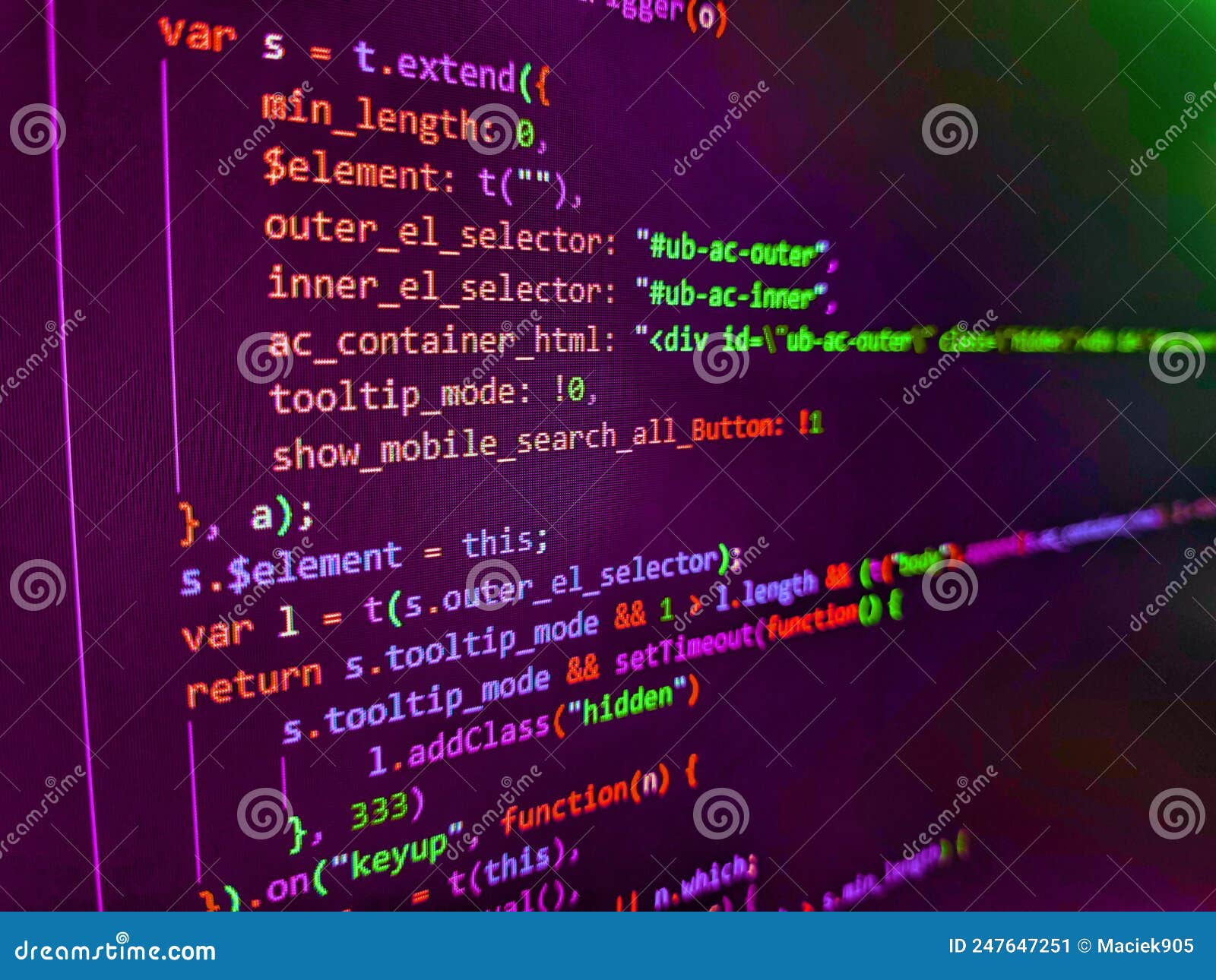 Binary Computer Code Background Abstract Mobile App Building Monitor Closeup Of Function
