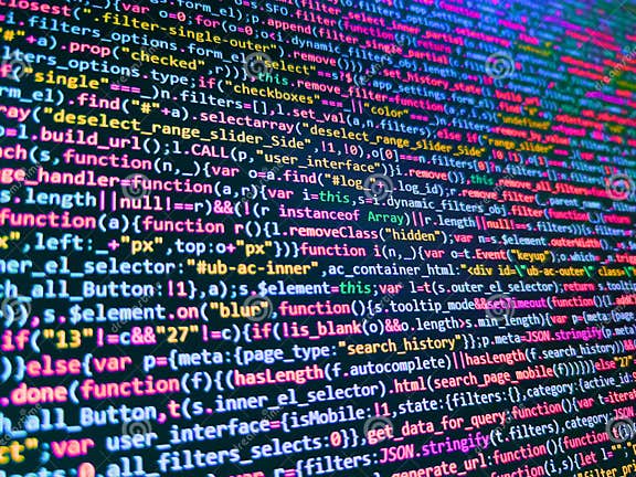 Binary Computer Code Background, Abstract. Programmer Working in Computer Screen. Developer ...