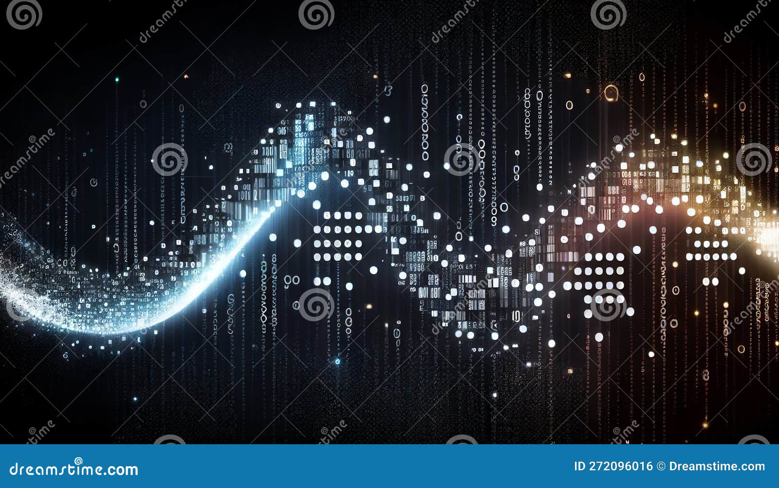 Binary Computer Matrix Code Data Stream Abstract Background Showing a Coding Transmission Over ...