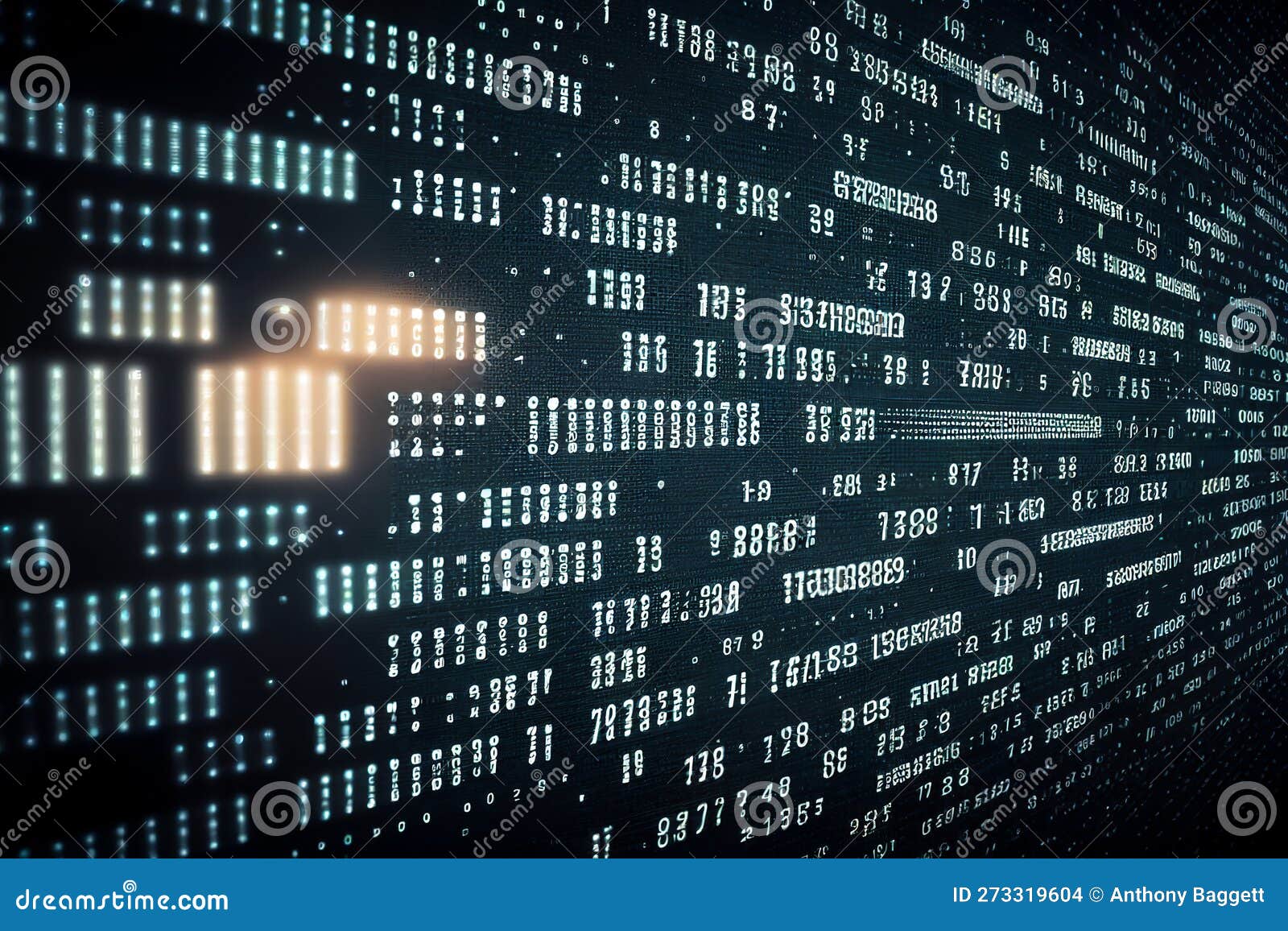 Binary Computer Matrix Code Data Stream Abstract Background Stock Illustration - Illustration of ...