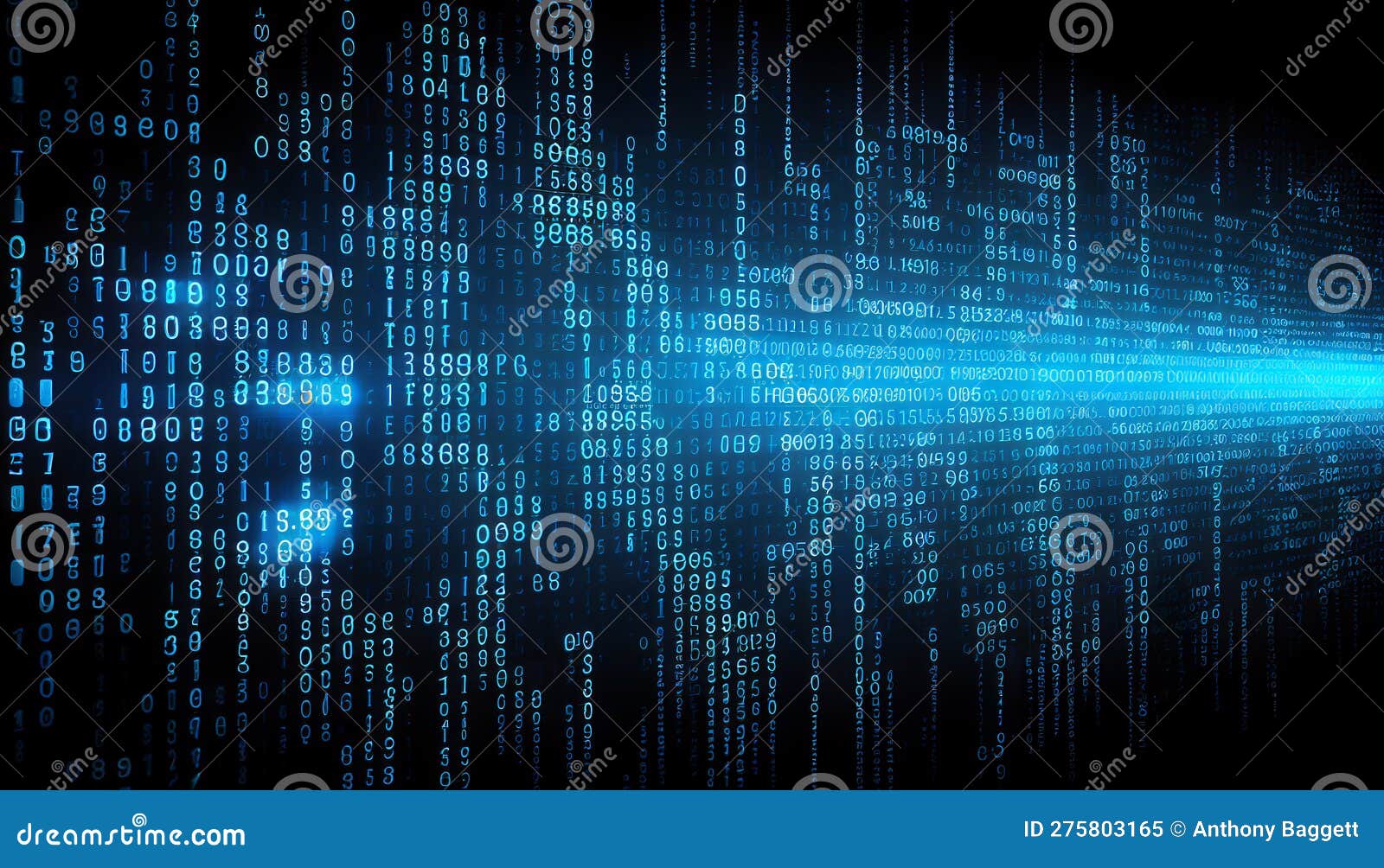 Binary Computer Matrix Code Data Stream Abstract Background Stock Illustration - Illustration of ...