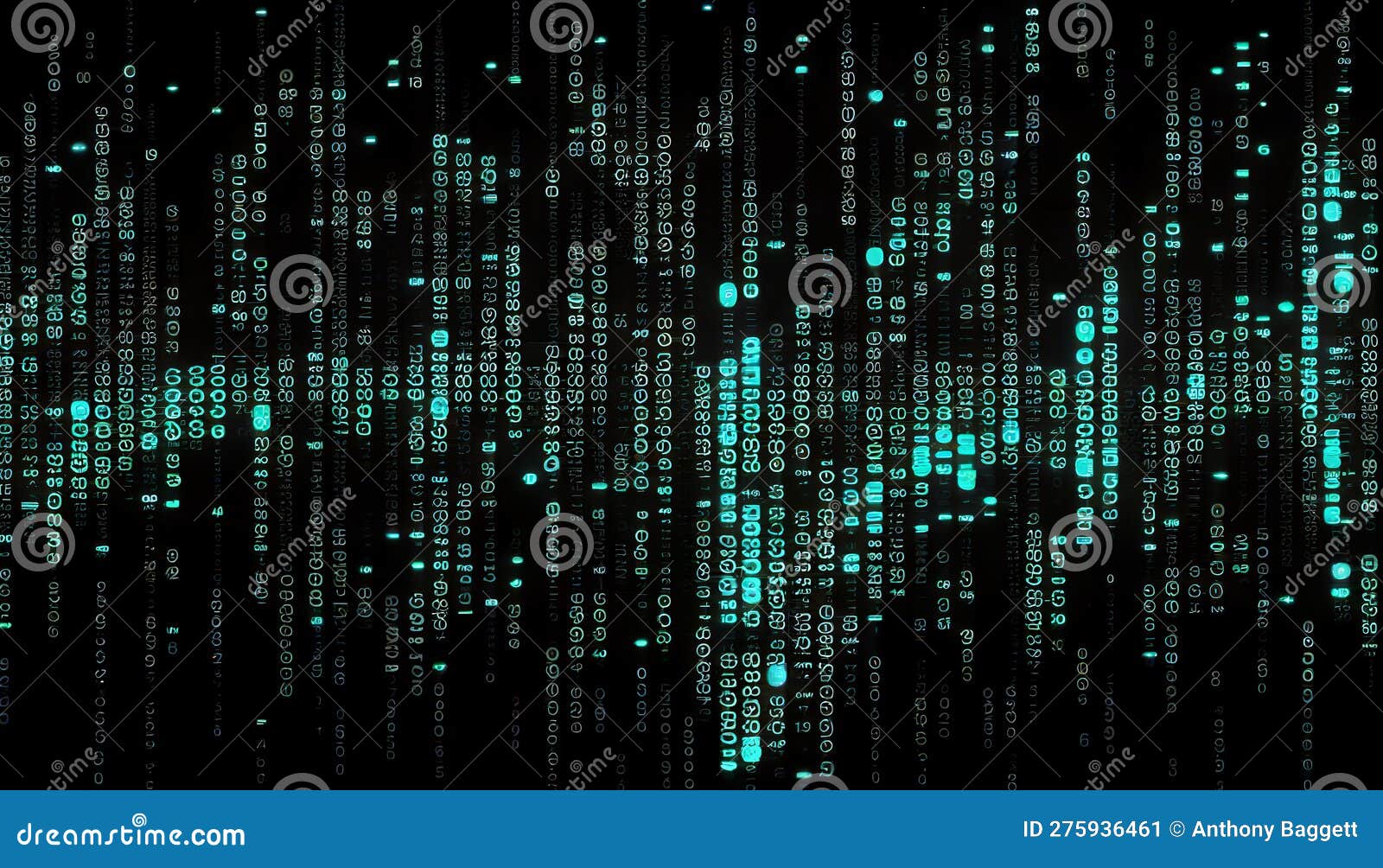 Binary Computer Matrix Code Data Stream Abstract Background Stock Illustration - Illustration of ...