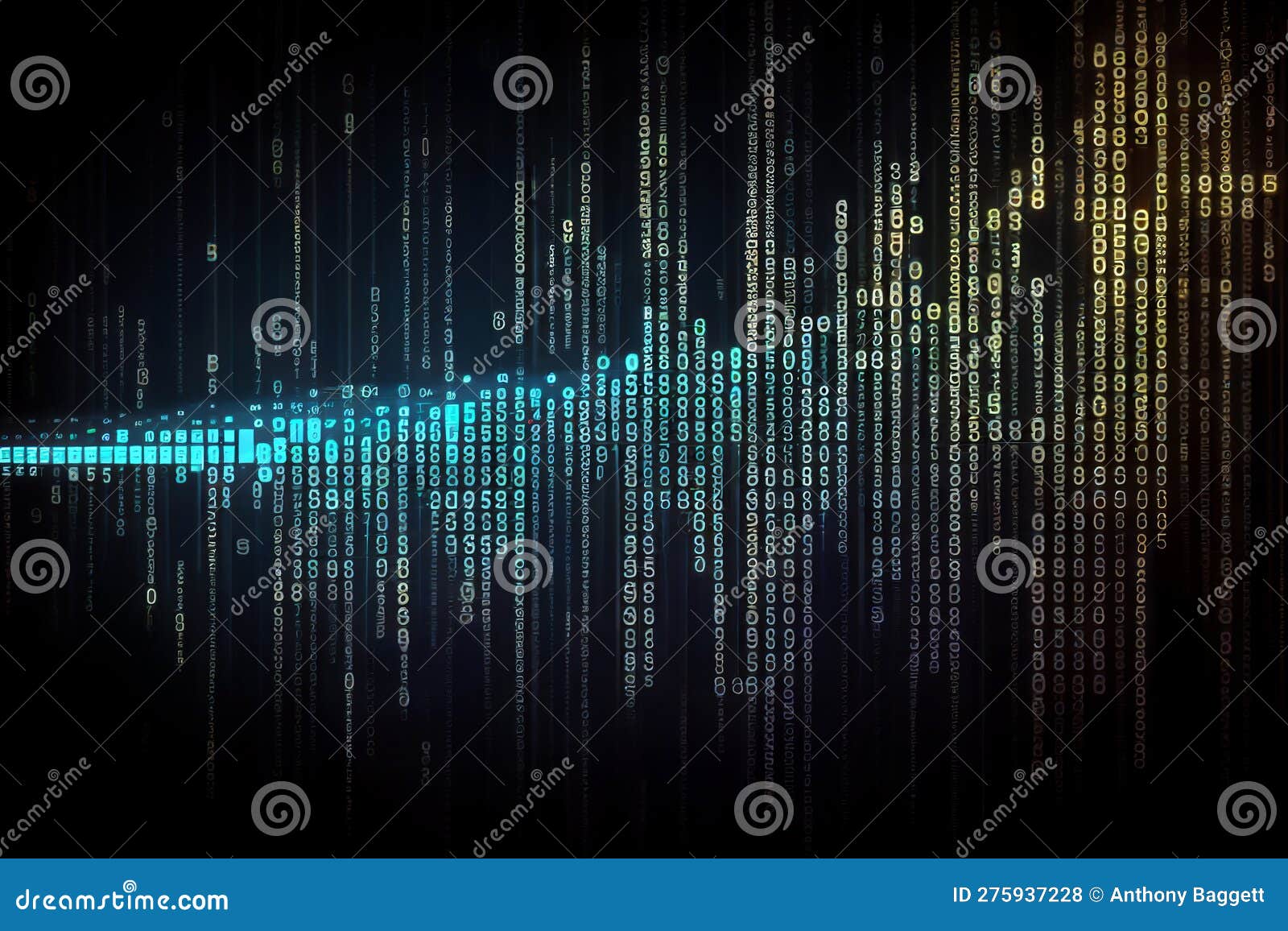 Binary Computer Matrix Code Data Stream Abstract Background Stock ...