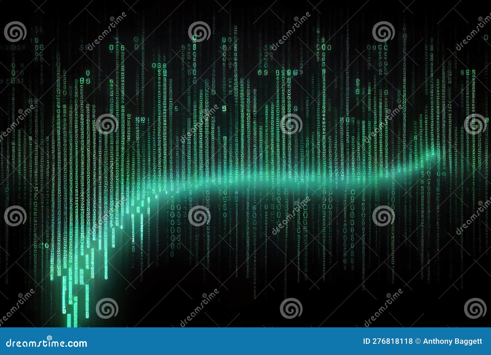Binary Computer Matrix Code Data Stream Abstract Background Stock Illustration - Illustration of ...