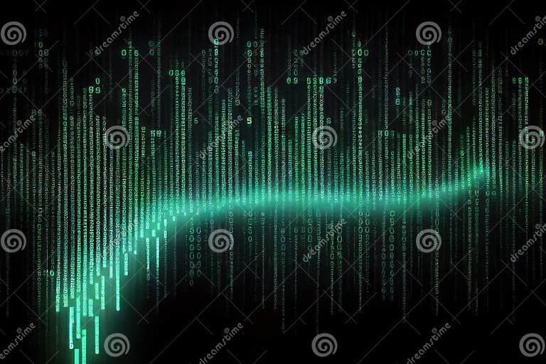 Binary Computer Matrix Code Data Stream Abstract Background Stock Illustration - Illustration of ...