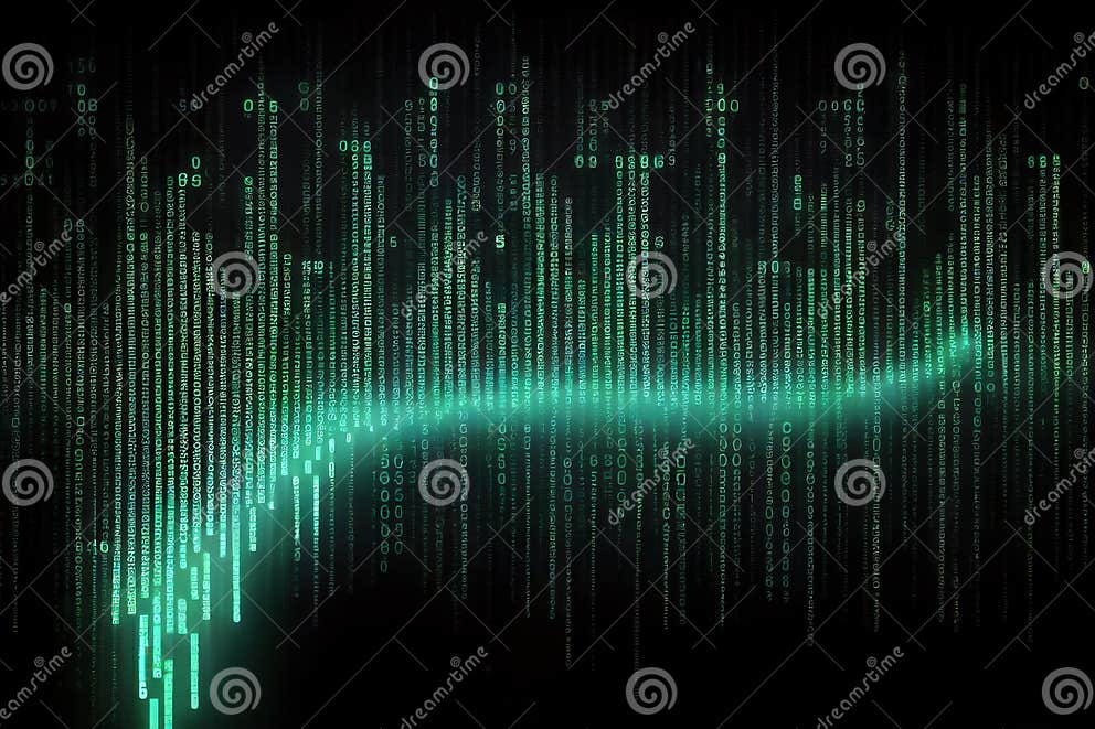 Binary Computer Matrix Code Data Stream Abstract Background Stock Illustration - Illustration of ...