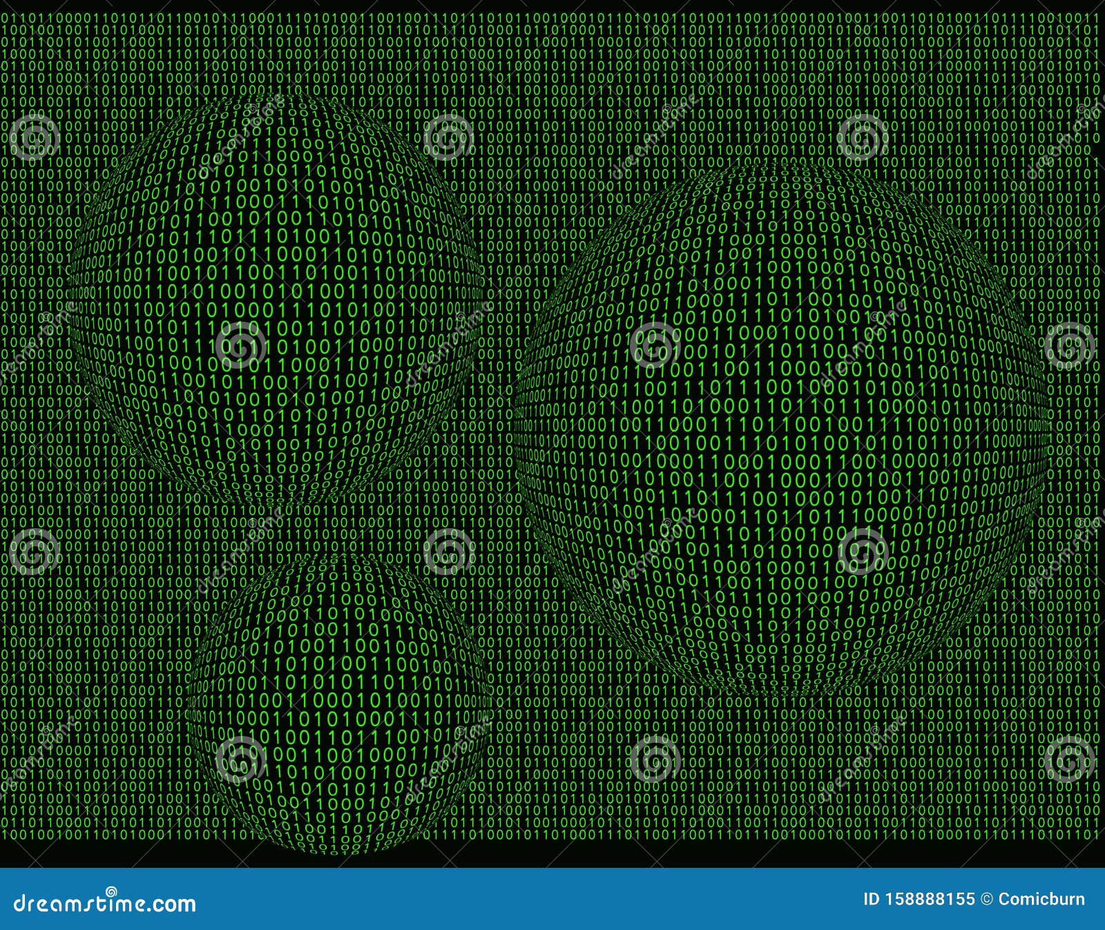 Binary data bubbles stock illustration. Illustration of technology ...