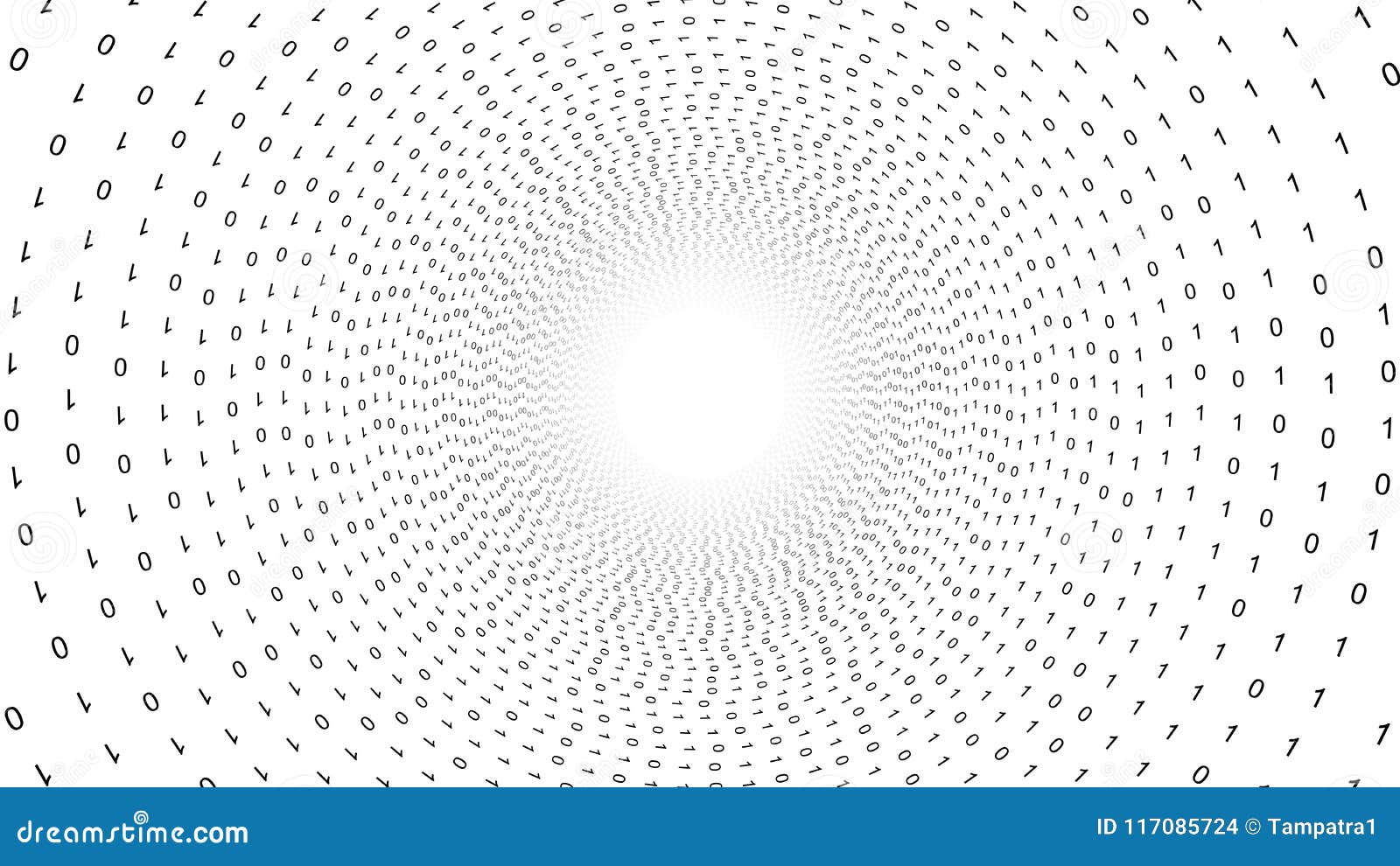 01 or Binary Data on the Computer Screen in Circle Shape on White Stock ...