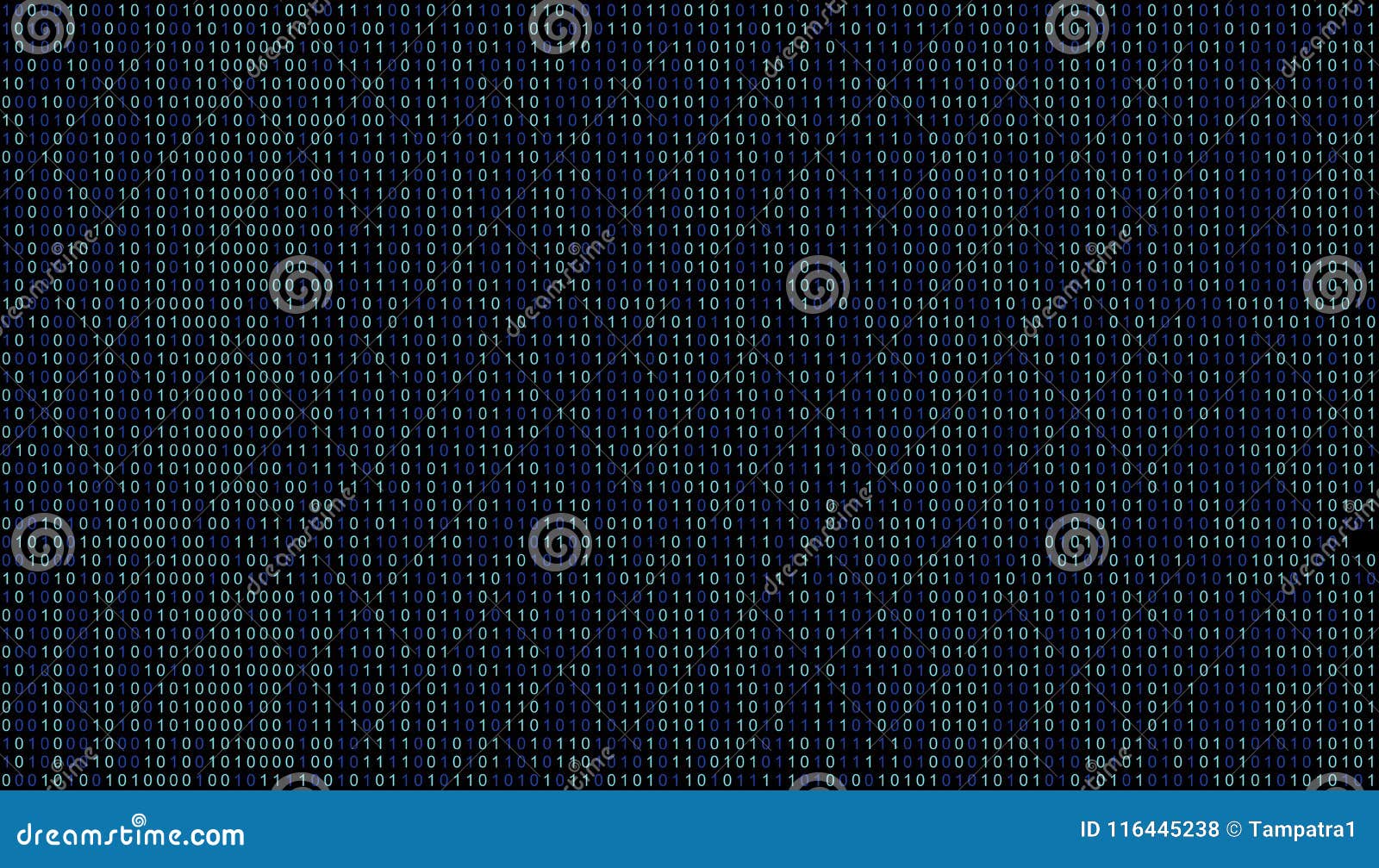 01 or Binary Data on the Computer Screen Isolated on Black Stock ...