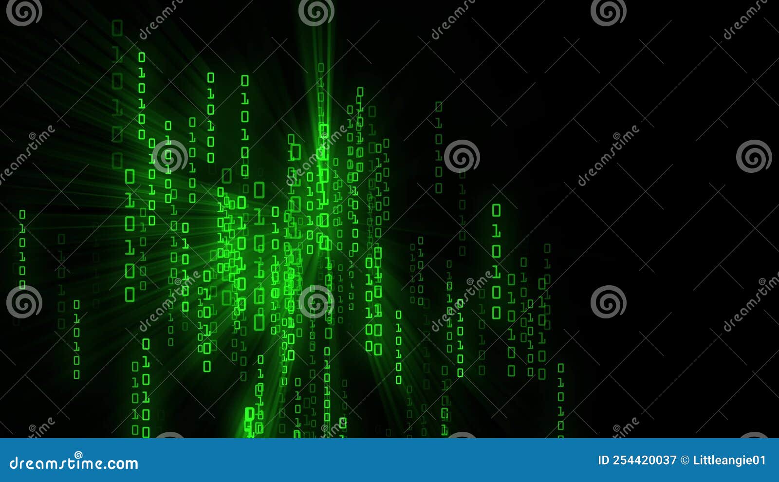 Binary Data Lights Concept in Cyberspace Stock Video - Video of online ...